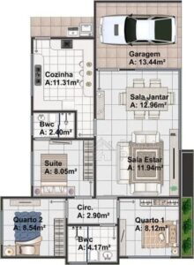 19 plantas de casas térreas com 3 quartos para você se inspirar ...